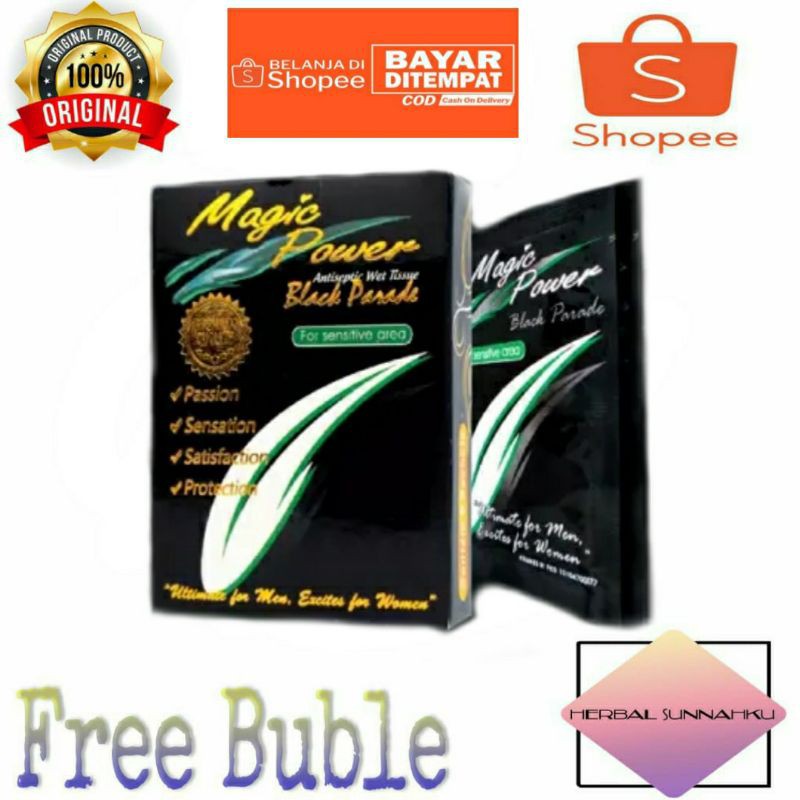 Jual Tisu Basah // Magic Power For Man Original isi 6 sachet | Shopee ...