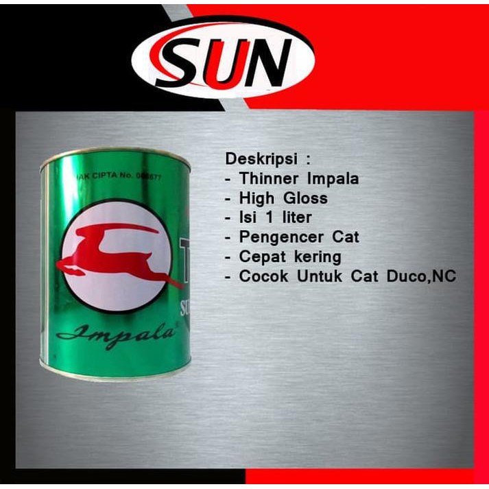 Jual Thinner Pengencer cat minyak besi Kayu Impala 1 Liter tools | Shopee Indonesia