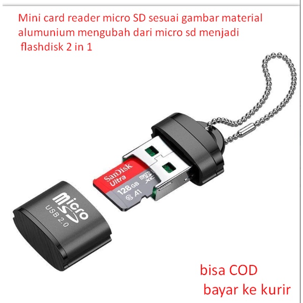 Jual Mini card reader micro SD sesuai gambar material alumunium ...