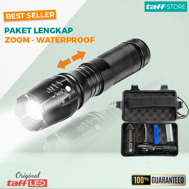 Jual PAKET Senter Swat Police Polisi Tactical Cas Anti Air Zoom Jarak ...