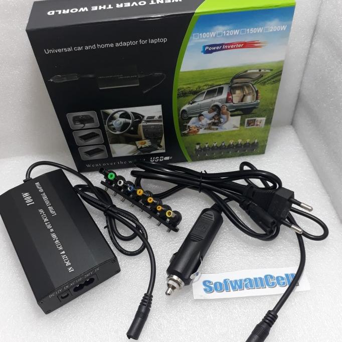 Jual Adaptor Universal laptop adapter 100W Combo Charger DI mobil ...