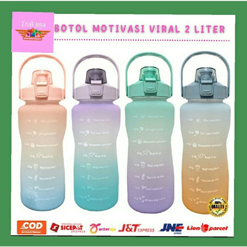 Jual Enak- Botol Motivasi Viral Tik tok 2L/Botol pelangi kekinian ...