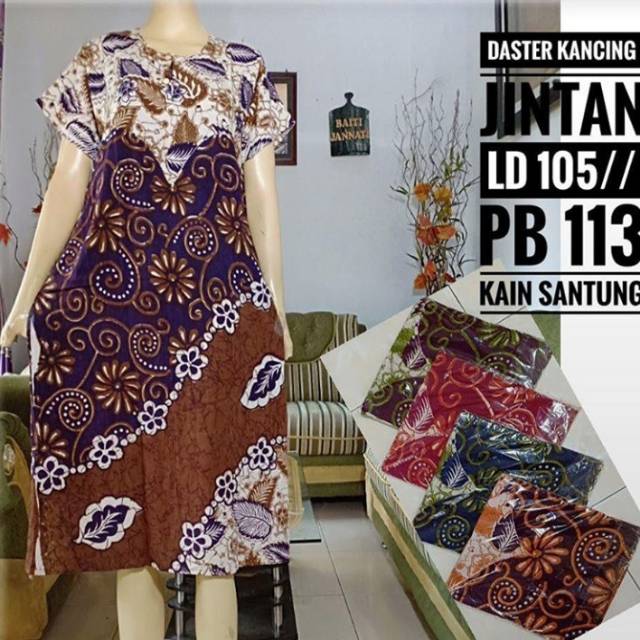 Jual Daster batik kancing jintan (motif dan warna di kirim random ...