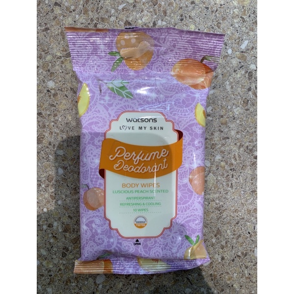 Jual WATSONS PARFUM DEODORANT BODY WIPES 10'S (TRAVEL PACK) | Shopee ...