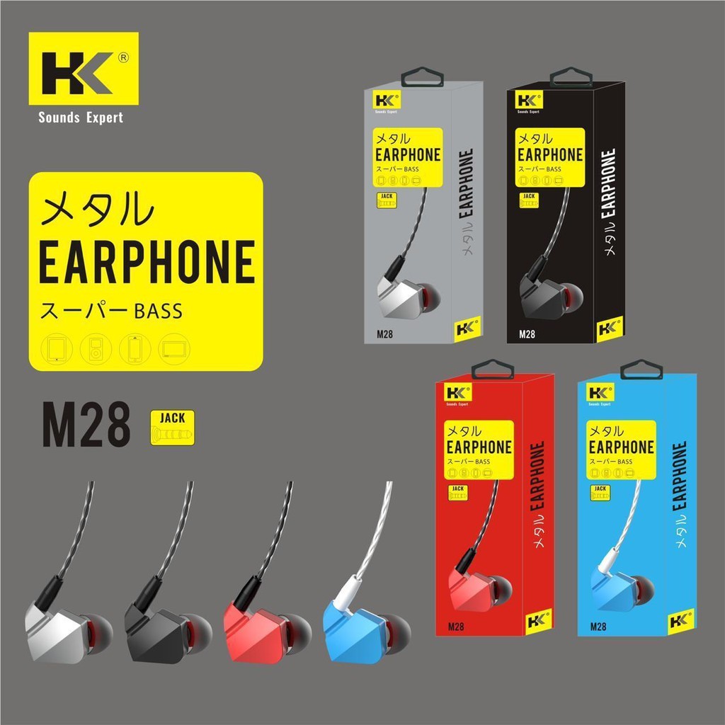 Jual Ca* Earphone HK-M28 Super Bass Headset Sound Expert | Shopee Indonesia