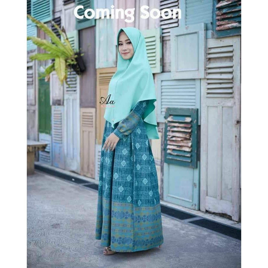 Jual Hilya dress Original Aden Hijab bahan Linen printing | Shopee ...
