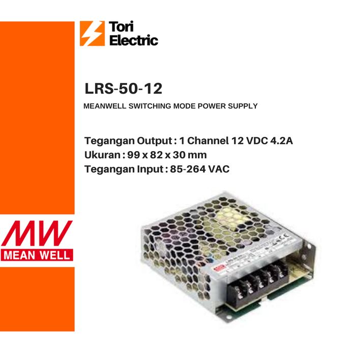 Jual Meanwell LRS-50-12 LRS 50 12 Power Supply 12VDC 4,2A nes lrs ...