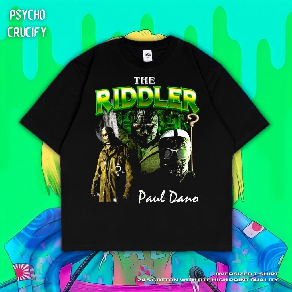 Jual Psycho Crucify "The Riddler" Oversized T-Shirt | Black | Dark Grey ...