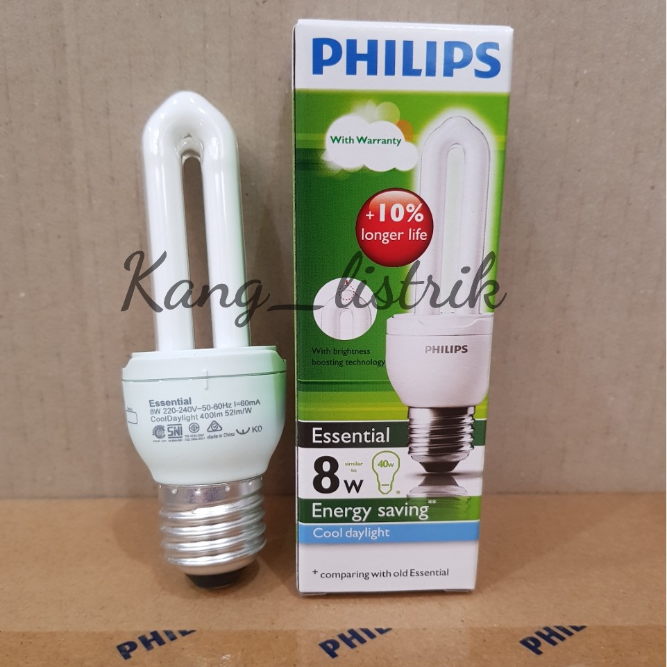 Jual Philips Essential 5w, 8w, 11w, 14w, 18w, 23w PUTIH | Shopee Indonesia