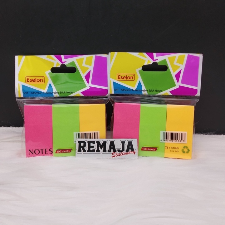 Jual Stick Note / Post It Eselon baris 3 warna 76*51mm | Shopee Indonesia