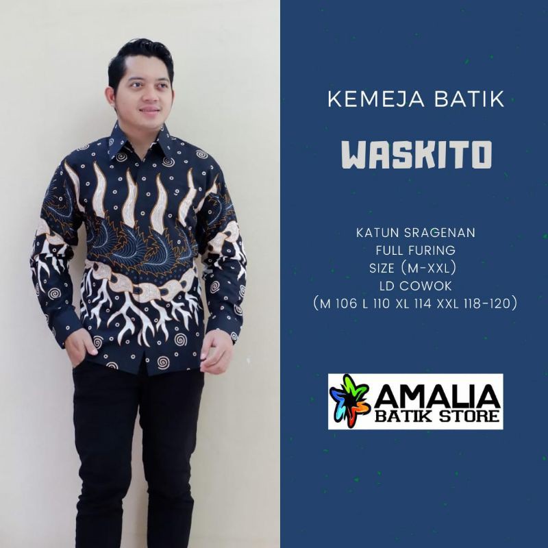 Jual Waskito Kemeja Batik Pria Modern Asli Solo Atasan Batik by Amalia ...