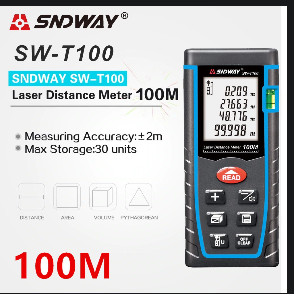 Jual SNDWAY SW-T100 - Infrared Laser Meteran Pengukur Digital Jarak 100 ...