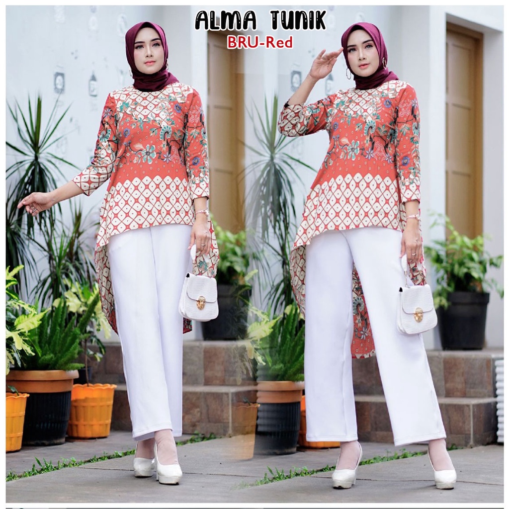 Jual Pretty Batik ALMA Tunik Batik Model Penguin Lengan 7/8 - Atasan ...