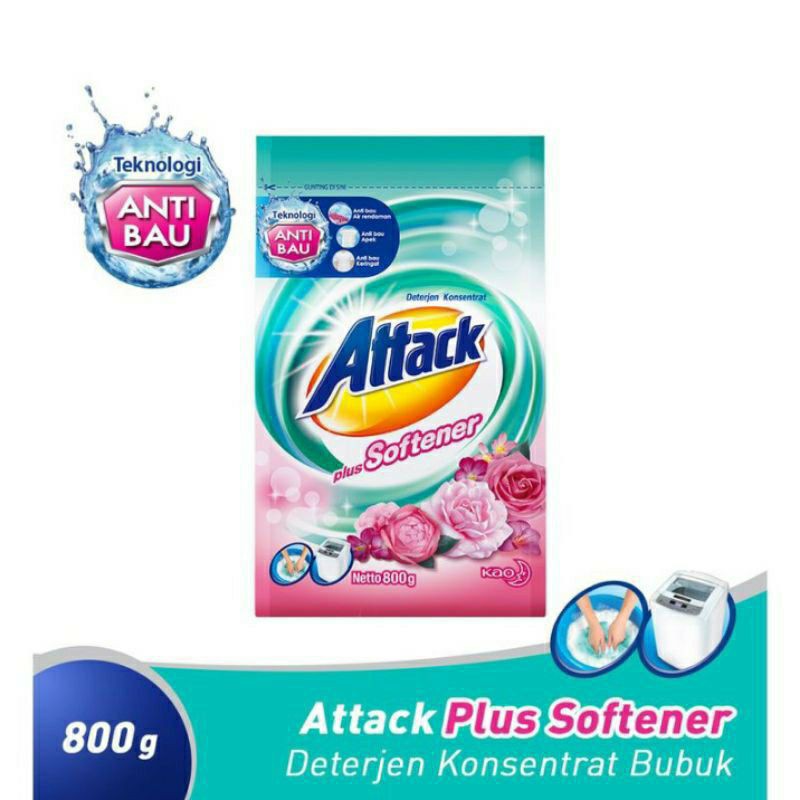 Jual Kao Attack Detergent Powder Plus Softener 800gr MURAH!! | Shopee Indonesia