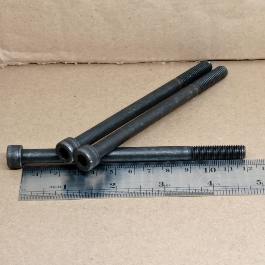 Jual BAUT L M8X120 BAJA M8 X 120 HITAM PANJANG 12CM KUNCI L6 L 6 HEX HEAD SOCKET SCREW HALF DRAT ...