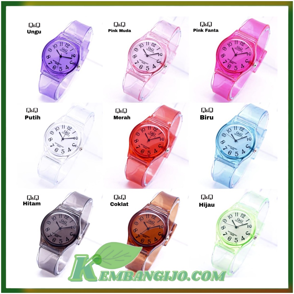 Jual Jam Tangan Q&Q Angka Rubber Transparant Transparan Bening Karet ...