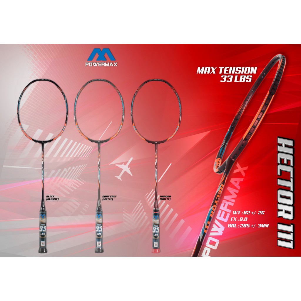Jual Raket Power Max Hector 111 Max 33 Lbs | Shopee Indonesia