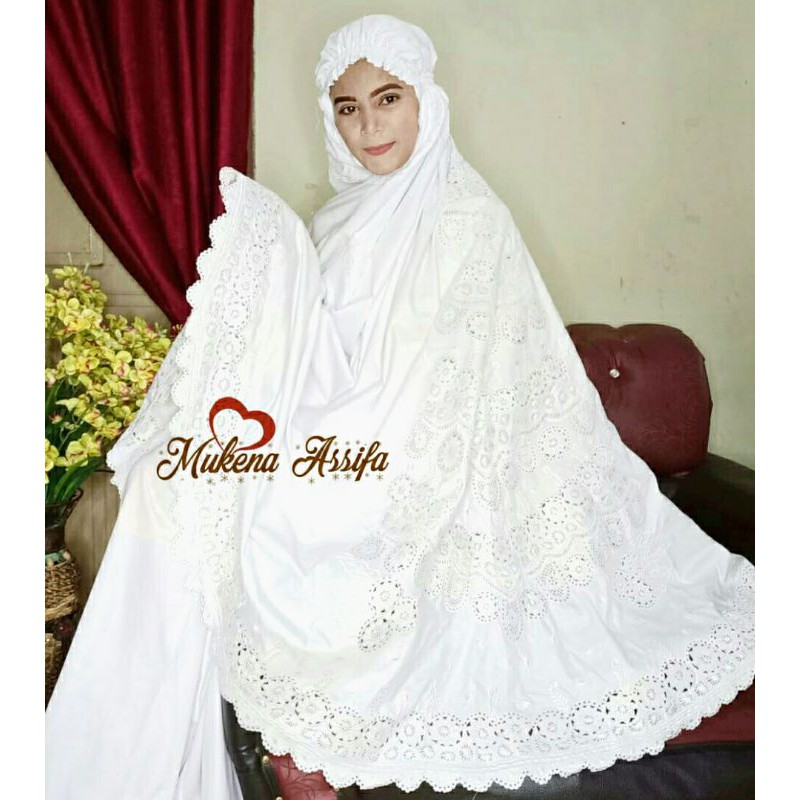 Jual MUKENA PUTIH POLOS BORDIR PUNGGUNG MUKENA BORDIR PADANG ...