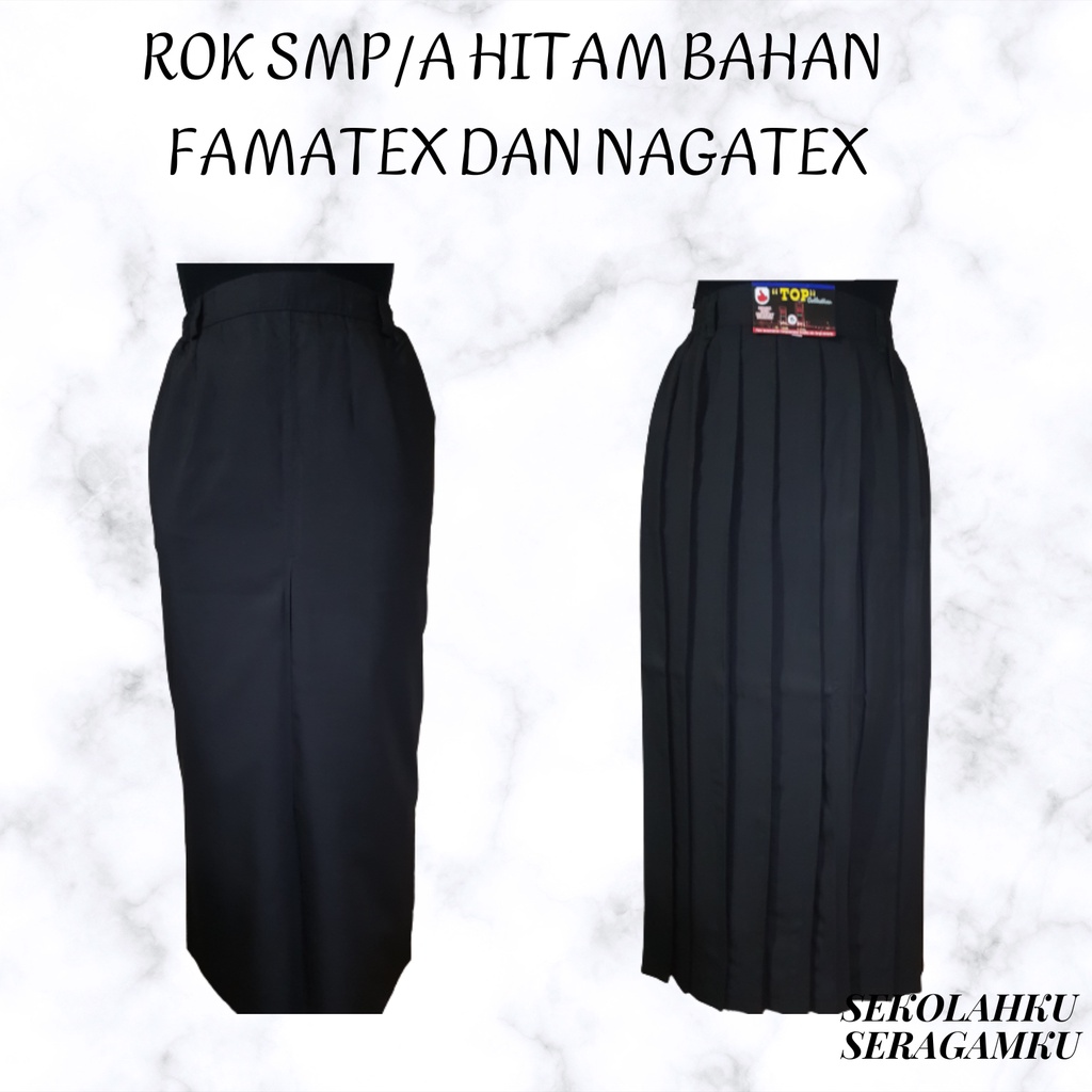 Jual ROK SMP/SMA HITAM (REMPEL DAN BELAH 1) BAHAN FAMATEX DAN NAGATEX ...