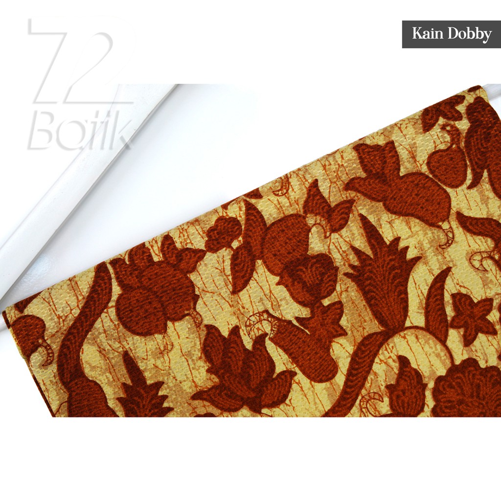 Jual KAIN BATIK PREMIUM Bahan Dobby Motif Godong Tibo Warna Orange ...