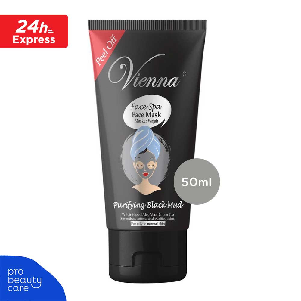 Jual Vienna - Peel Off Mask Face Spa Purifying Black Mud Masker Wajah ...
