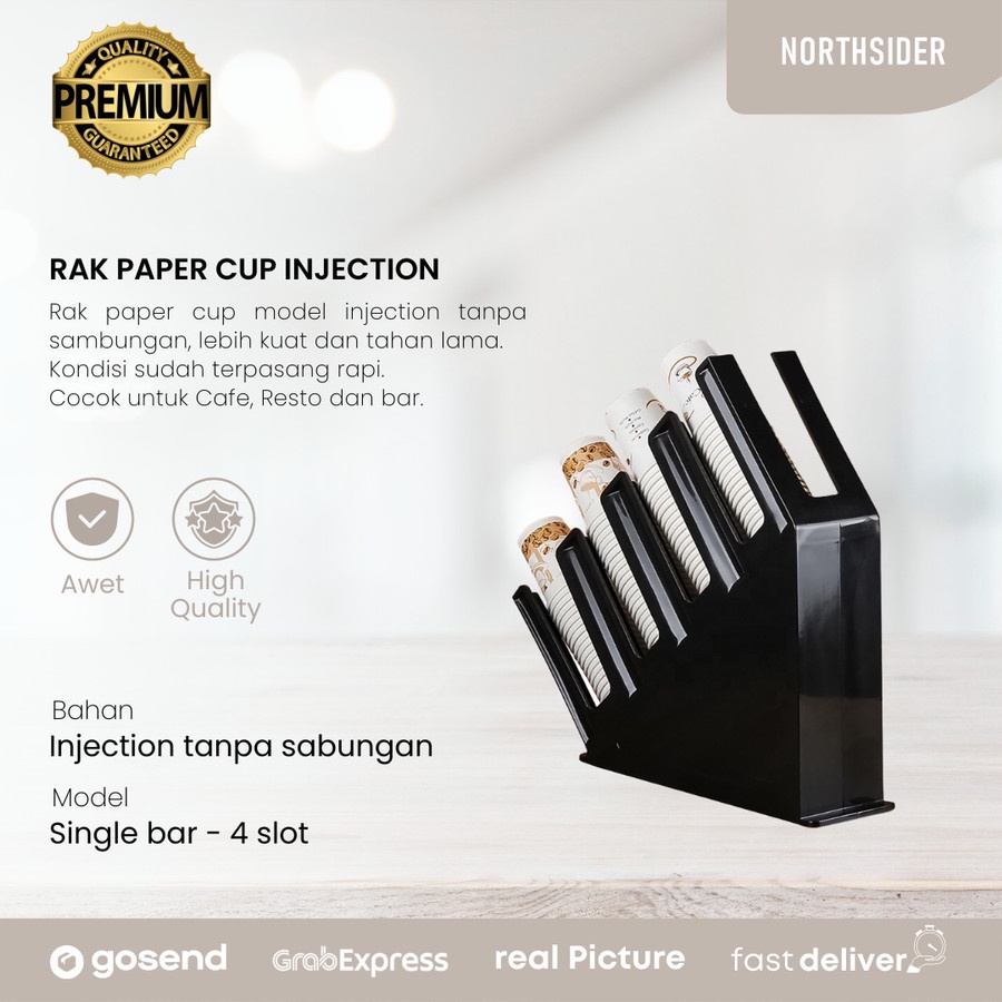 Jual RAK RACK PAPER CUP KOPI ORGANIZER SINGLE BAR ISI 4 SLOT -CUP ...