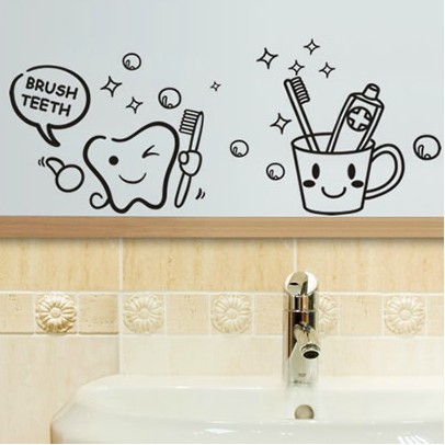 Jual STICKER KAMAR MANDI/STICKER BAATHROOM/STICKER DINDING TOOTPASTE ...