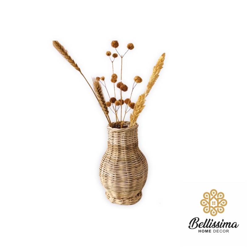 Jual Vas Meja Anyaman Rotan - Vas Bunga Minimalis | Shopee Indonesia
