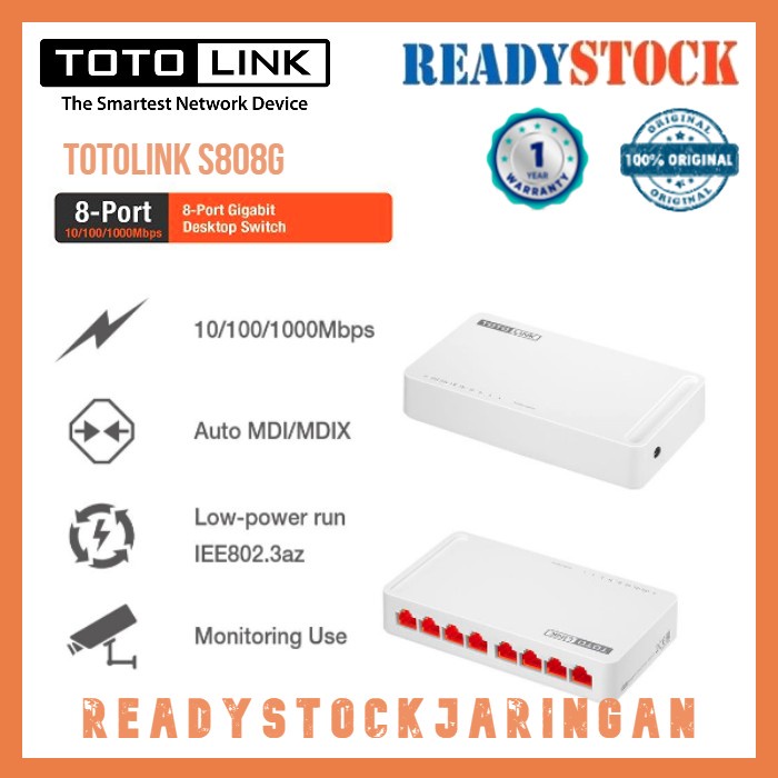 Jual TOTOLINK S808G 8-Port Gigabit Desktop Switch | Shopee Indonesia