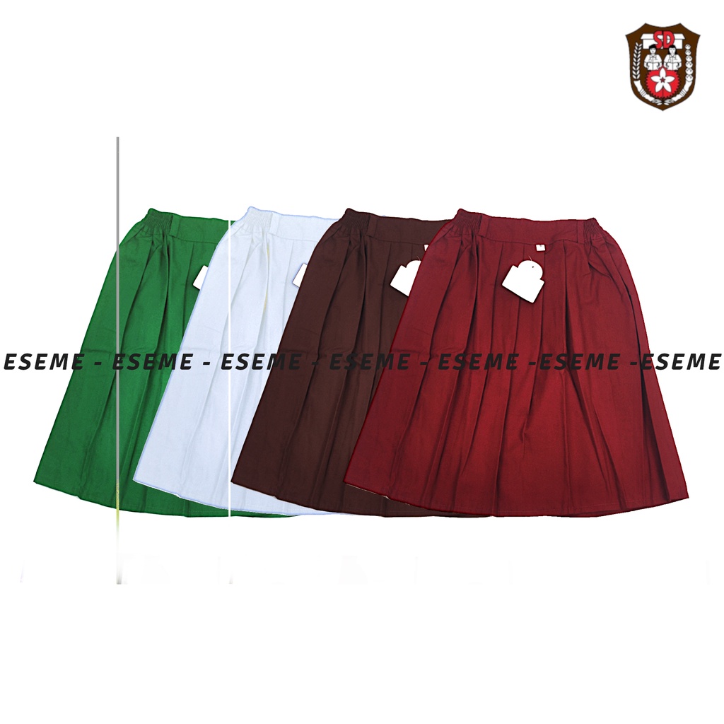 Jual ROK PENDEK Sekolah SD Rok Rempel Perempuan Seragam Sekolah SD MI Warna MERAH PUTIH COKLAT ...