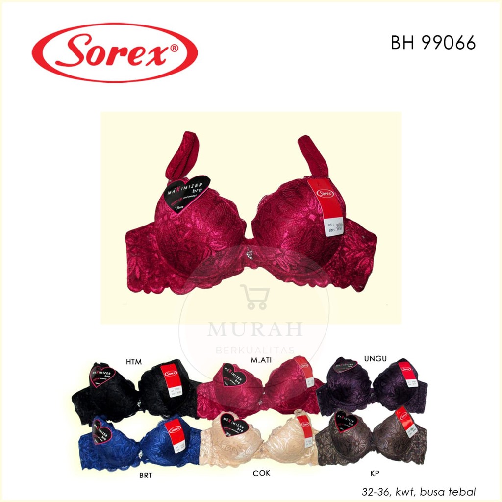 Jual SOREX BH (BRA) WANITA MOTIF RENDA BUSA TEBAL DENGAN KAWAT BH 99066 ...