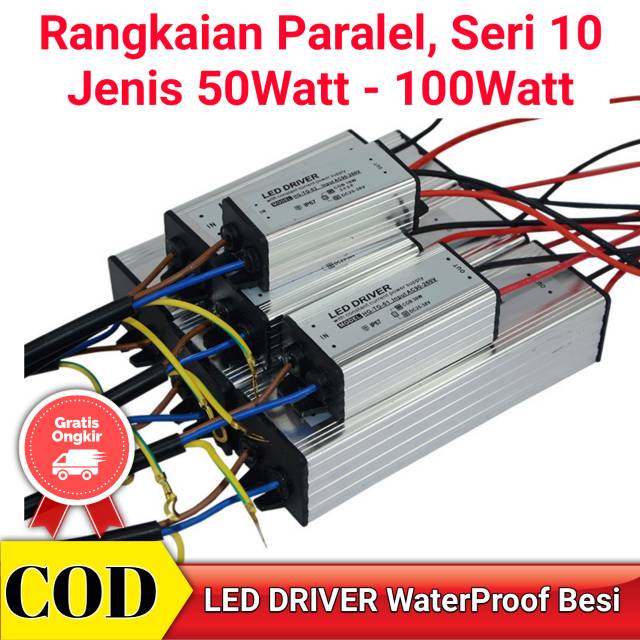 Jual LED DRIVER 50 Watt ~ 120 Watt Casing Besi WATERPROOF | Shopee ...