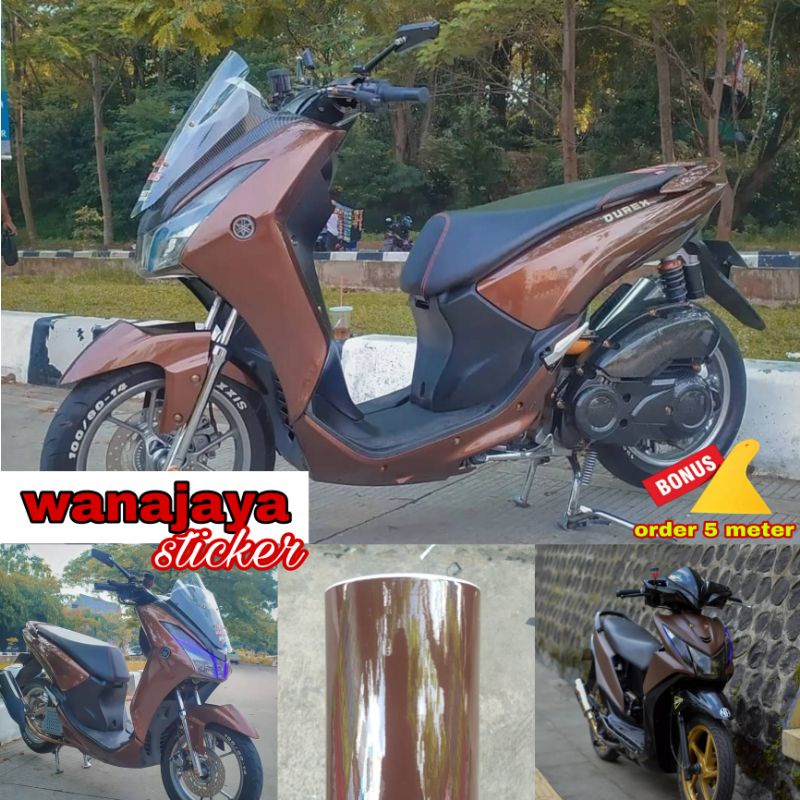 Jual stiker skotlet motor warna coklat / skotlet brown / sticker motor ...