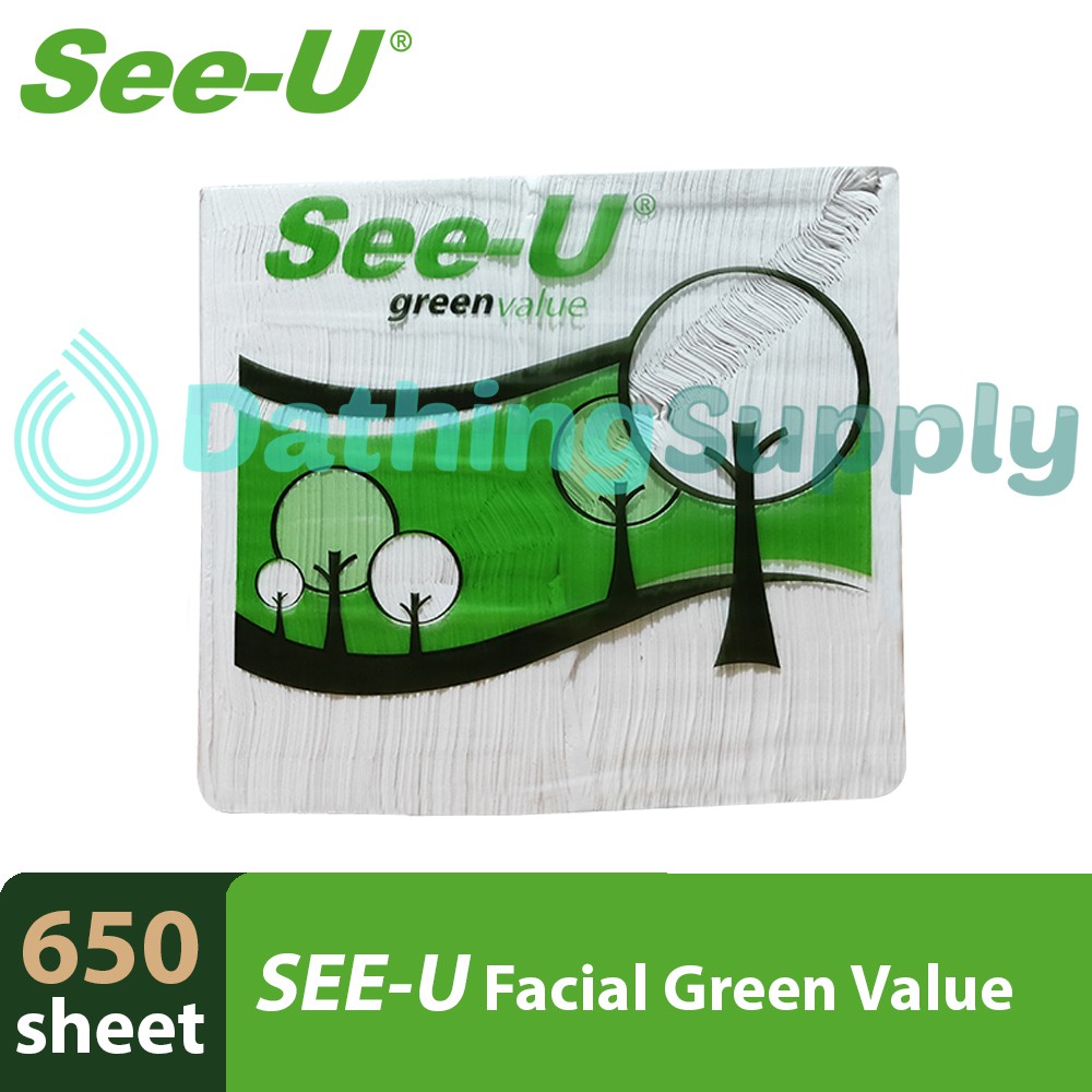 Jual Tisu SEE-U SEE U Green Value Facial 650 Sheet / 2 Ply Tissue SEEU ...