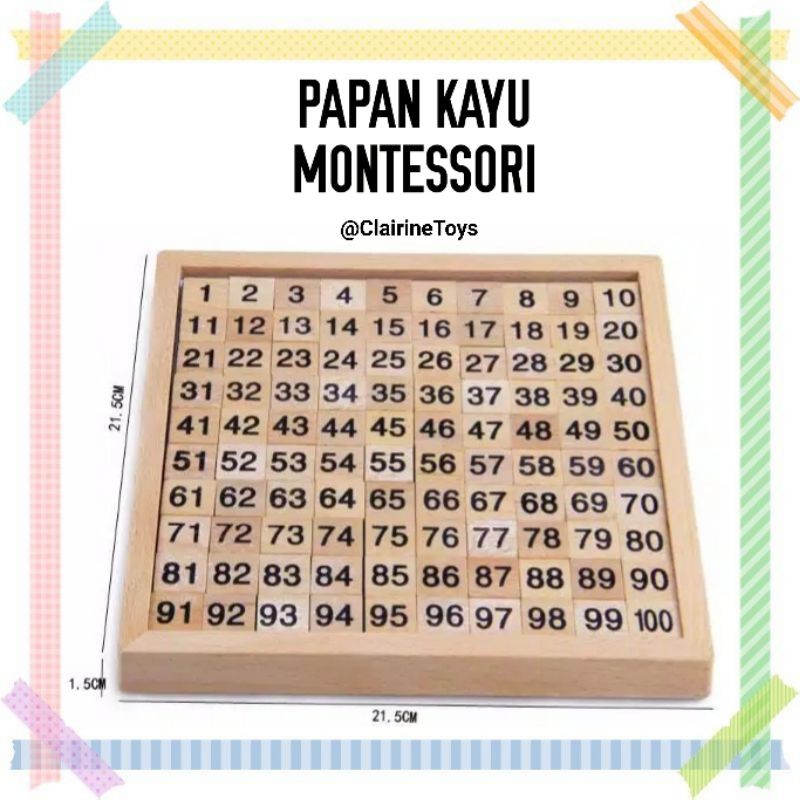 Jual PAPAN ANGKA MONTESSORI - PUZZLE ANGKA 1 - 100 | Shopee Indonesia