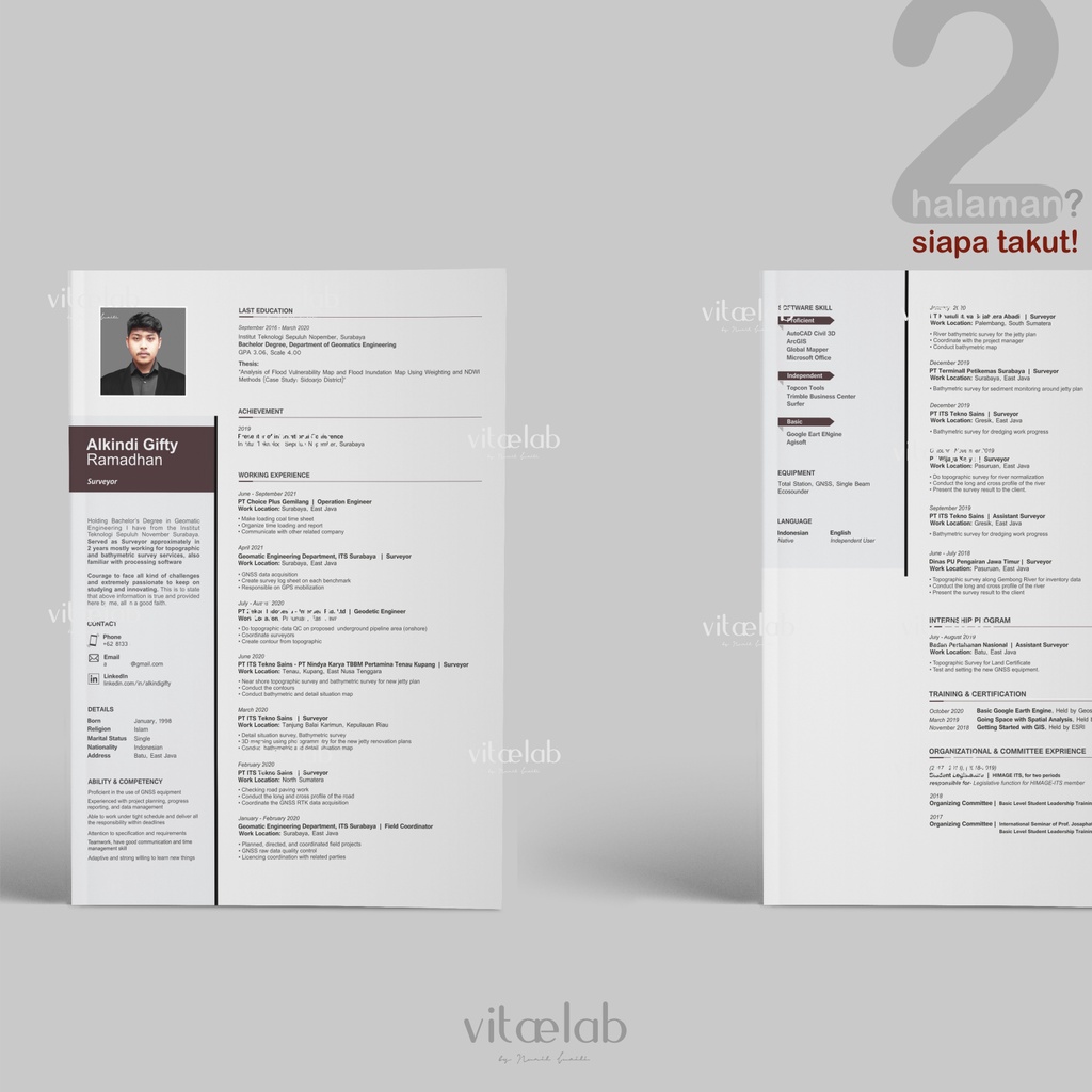 Jual Jasa Bikin CV Profesional 2 Halaman | Free Edit Foto | (SUB IND ...