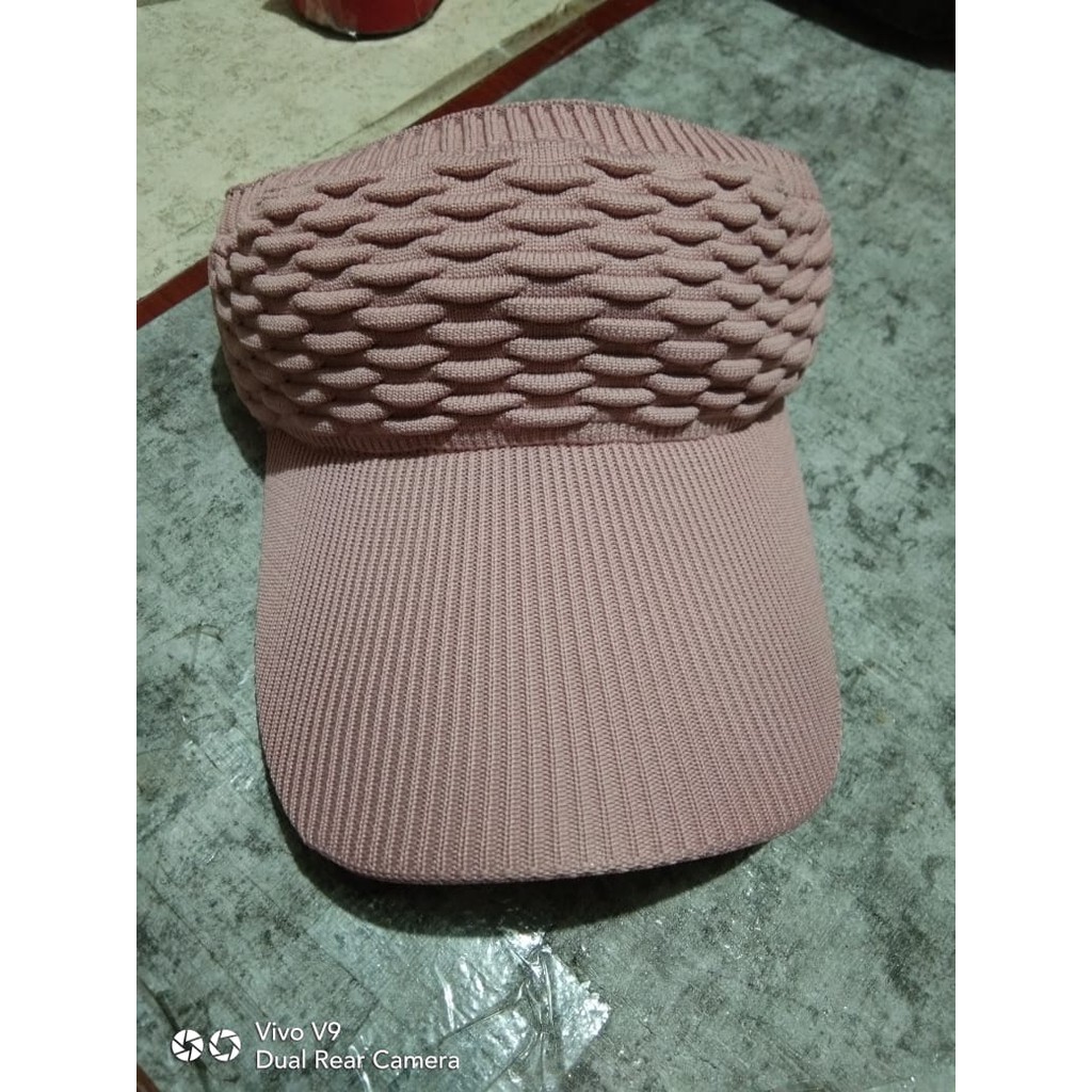 Jual Topi jogging sepeda senam golf sport Rajut start pantai wanita ...