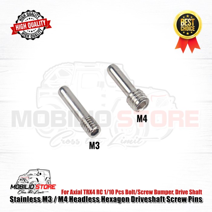 Jual Metal M3 M4 Headless Hexagon Driveshaft Screw Pins Bumper Drive ...