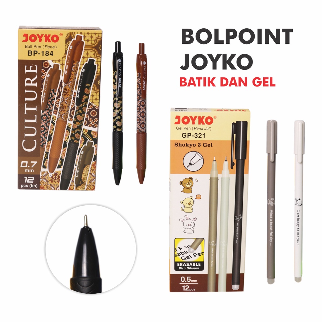 Jual Pulpen / Bolpoin / Bulpen Joyko Gel dan Motif Batik Jual Satuan ...