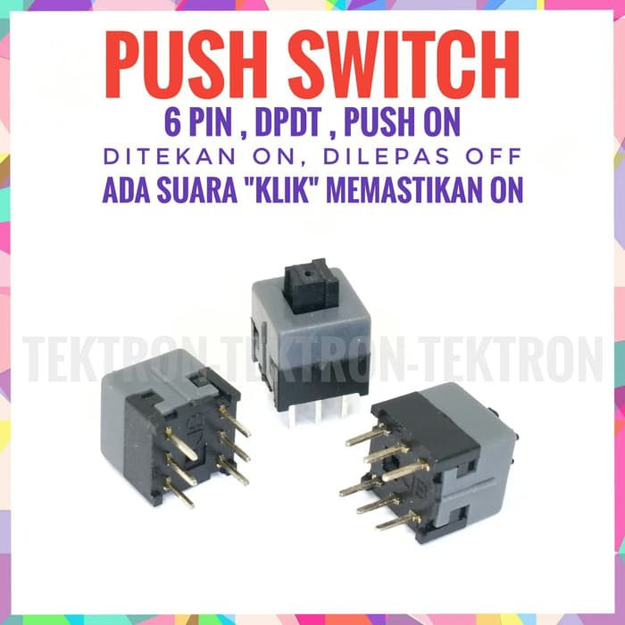 Jual Push Switch 6pin DPDT 6p Push On mixer power ampli komputer ...