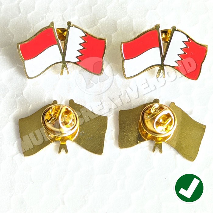 Jual Pin Cross Flag Indonesia Qatar Pin Bendera Persahabatan Negara ...