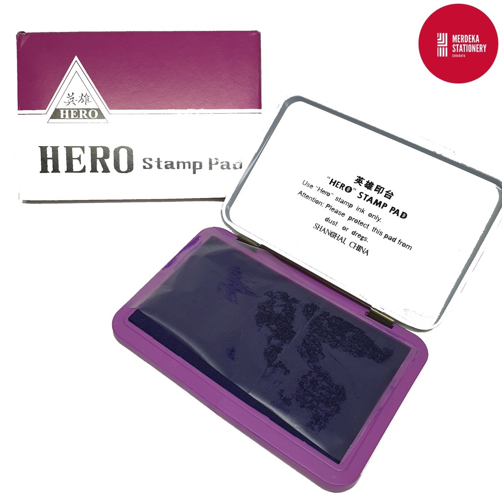 Jual Bantalan/tempat Stempel/Stampel/Stamp Pad HERO kecil +Tinta Violet ...