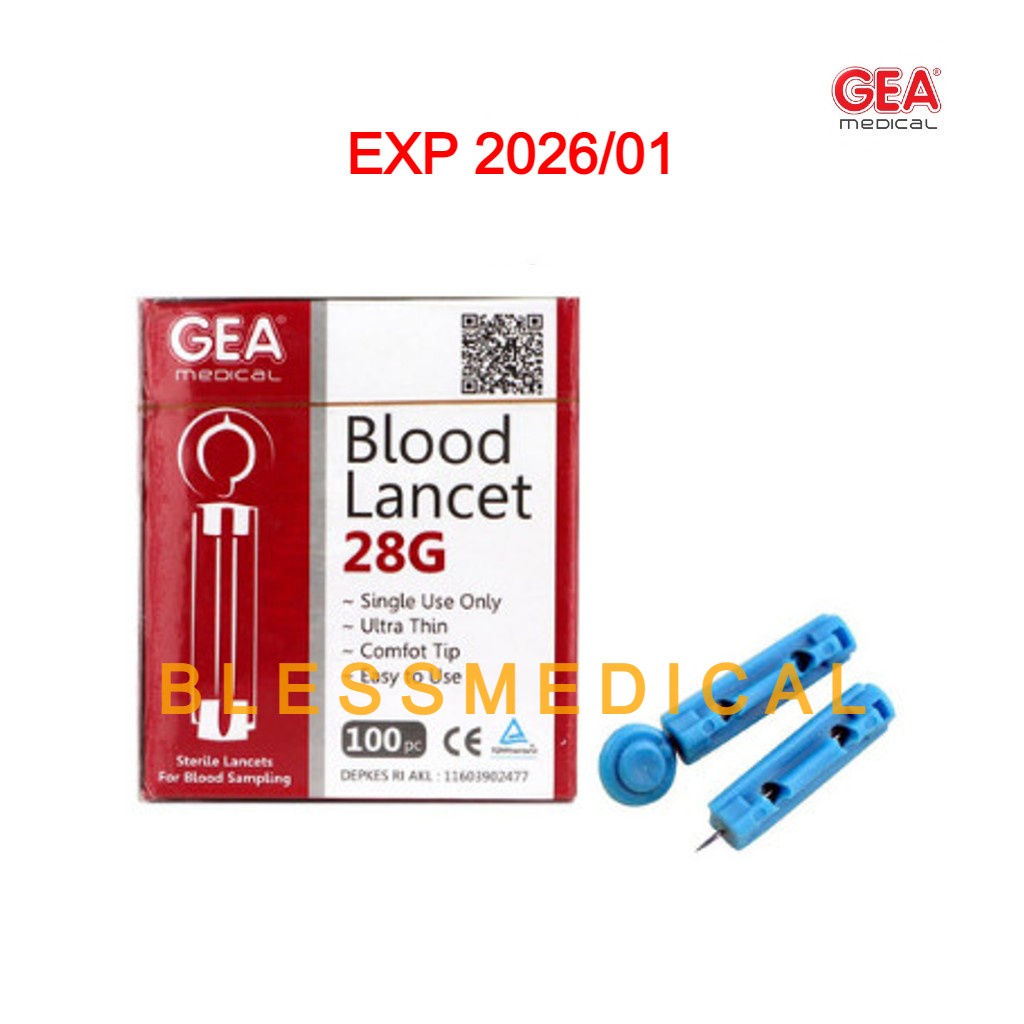 Jual GEA Medical Blood Lancet 28 G/Lancet Darah | Shopee Indonesia