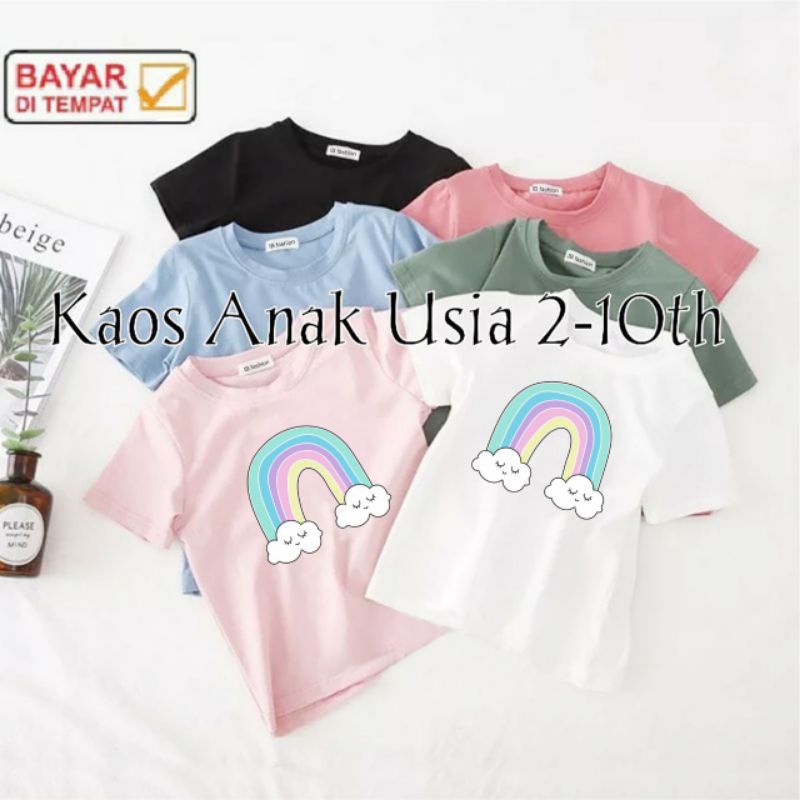 Jual KAOS ANAK UNISEX/RAINBOW DIGITAL SABLON | Shopee Indonesia