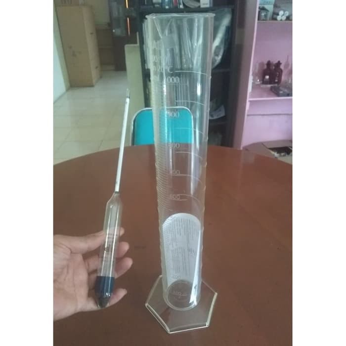 Jual Hydrometer ASTM Plus Gelas Ukur PMP 1 Liter Test BBM Solar Diesel ...