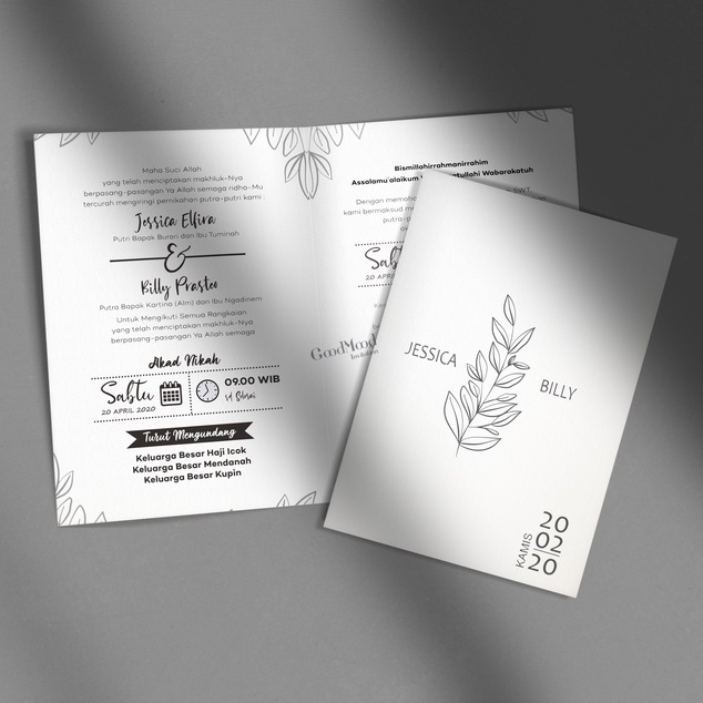 Jual Undangan Pernikahan Murah Meriah, Elegan, Tebal, Simple, Floral ...