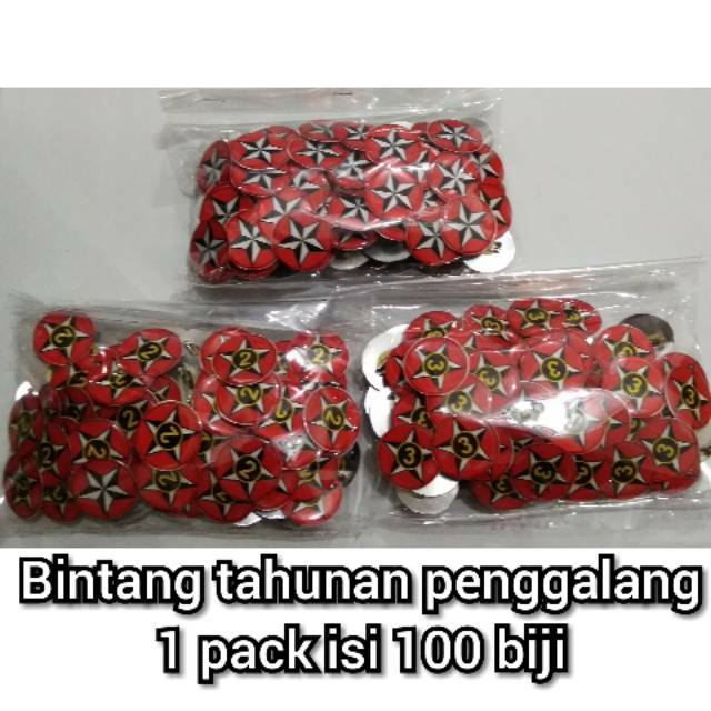 Jual 100 biji Pin Bintang tahunan penggalang Fiber - bintang tahunan ...