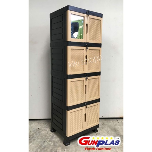 Jual lemari plastik mini kaca gunplast full kunci | Shopee Indonesia