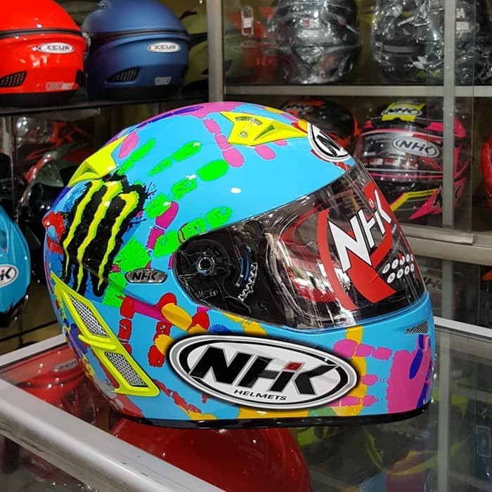 Jual Helm Nhk Gp pro Finger Print Blue GPPRO RACE Fullface | Shopee ...