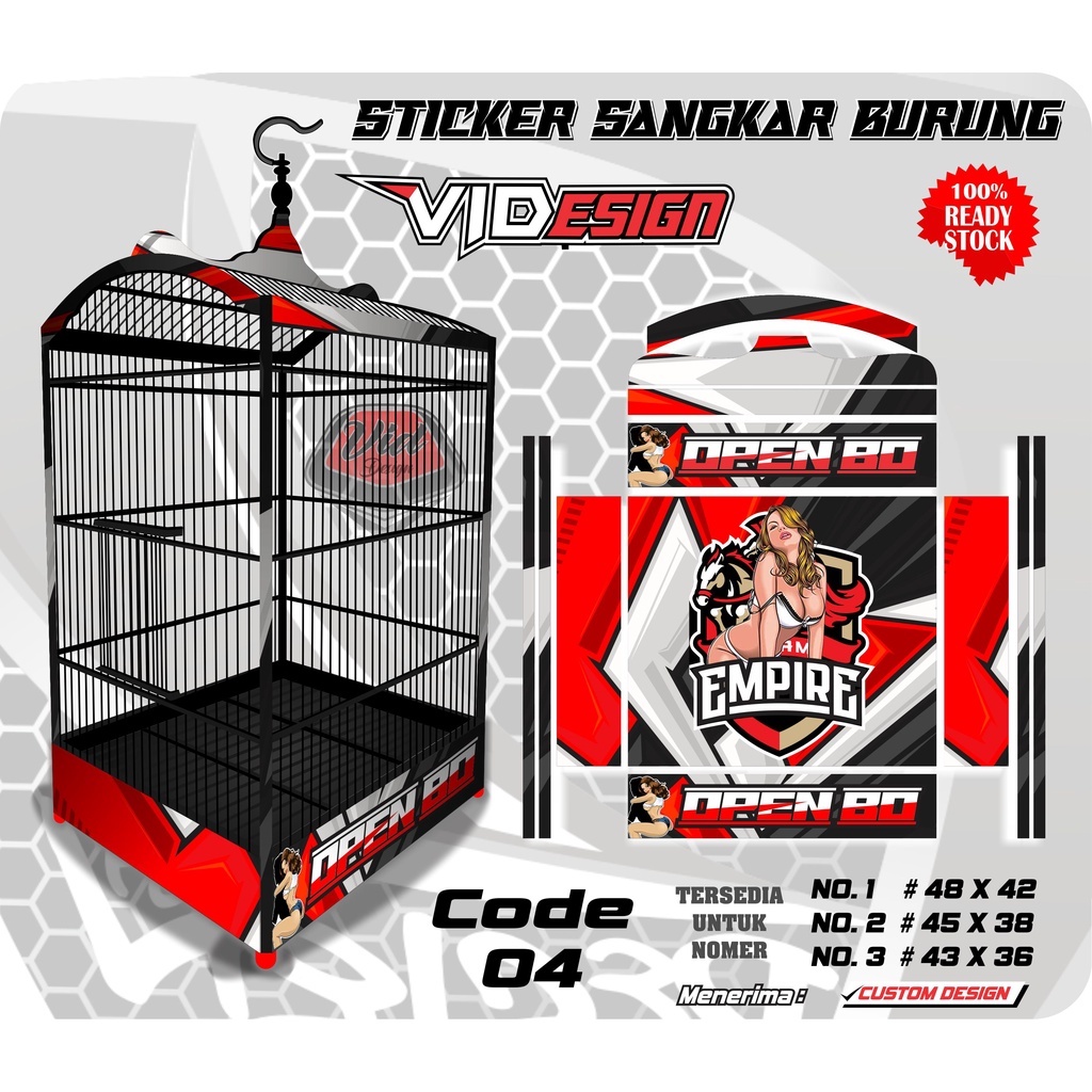 Jual STICKER DECAL SANGKAR BURUNG EBOD KOTAK NO 1,2,3 | Shopee Indonesia